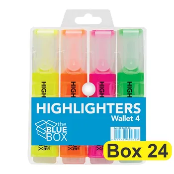 Blue Box Highlighters 4 pack - Neat Ideas